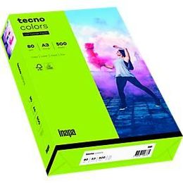 Farbiges Kopierpapier tecno colors, DIN A3, 80 g/m², leuchtendgrün, 1 Paket = 500 Blatt