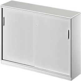 Schäfer Shop Schäfer Shop Genius Schiebetürenschrank TETRIS SOLID, 3 OH, Mitteltrennwand, B 1600 x T 413 x H 1170 mm, lichtgrau/weißalu