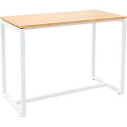 PAPERFLOW Stehtisch Easy Desk, aus Metall, mit Bodenausgleichsschrauben, H 1100 mm, desinfektionsmittelbeständig, buche/weiß