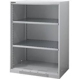 Schäfer Shop Schäfer Shop Genius Regalschrank FS, Stahl, mit Belüftungslöchern, B 810 x T 520 x H 1105 mm, 3 OH, Weißalu, bis 180 kg