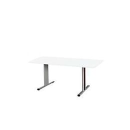 Schäfer Shop Schäfer Shop Select Besprechungstisch Planova Basic, Rechteck, T-Fuß, B 1600 x T 800 x H 717 mm, weiß/weißaluminium RAL 9006