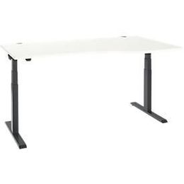 Schäfer Shop Schäfer Shop Select Schreibtisch ERGO-T 2.0, elektrisch höhenverstellbar, Freiform Ansatz rechts, T-Fuß, B 1800x H 640-1300 mm, weiß/anthrazit