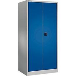 Schäfer Shop Schäfer Shop Select Materialschrank MSI 2609 S, verstärkte Ausführung, bis 100 kg/Fachboden, B 950 x T 600 x H 1935 mm, weißaluminium/enzianblau