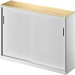 Schäfer Shop Schäfer Shop Genius Schiebetürenschrank TETRIS SOLID, 3 OH, Mitteltrennwand, B 1600 x T 413 x H 1170 mm, Ahorn/weißalu