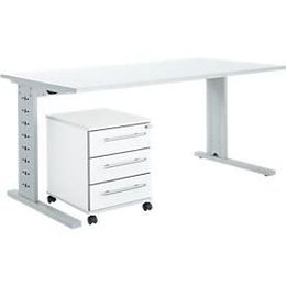 Schäfer Shop Schäfer Shop Select Büromöbelset 2-tlg. Moxxo IQ Schreibtisch B 1600 x T 800 mm, C-Fuß