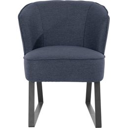exxpo - sofa fashion Sessel Americano, mit Keder und Metallfüßen, Bezug in verschiedenen Qualitäten, 1 Stck., blau