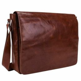 Leonhard Heyden Cambridge Messenger Leder 38 cm Laptopfach cognac