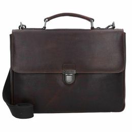 Leonhard Heyden Roma Aktentasche Leder 37 cm Laptopfach braun