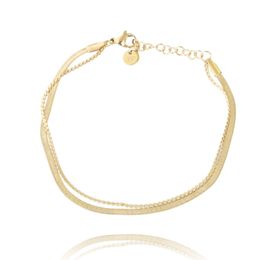 H-basics Armband Armband aus Chirurgenstahl - Geflochten Design, Fusskettchen, Schmuck, 14 Karat vergoldet, Anti Bakteriell, Bracelet
