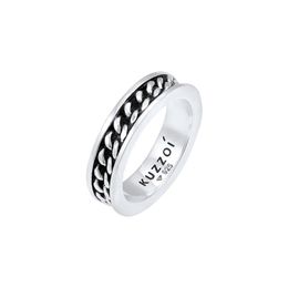 Kuzzoi Ring Bandring, Twisted Herren Gr&ouml;&szlig;e 60 schwarz / silber
