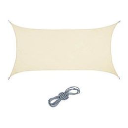 Relaxdays Sonnensegel rechteckig beige 2,0 x 4,0 m