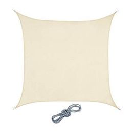 Relaxdays Sonnensegel quadratisch beige 2,0 x 2,0 m