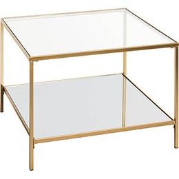 HAKU Möbel Beistelltisch Spiegel, Sicherheitsglas gold 60,0 x 60,0 x 45,0 cm