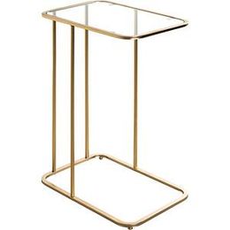 HAKU Möbel Beistelltisch Glas gold 45,0 x 30,0 x 65,0 cm
