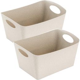 Koziol Organizer BOXXX M (Set, 2 St), Aufbewahrungsbox, Made in Germany, 100% recyceltes Material, 3,5 Liter, beige