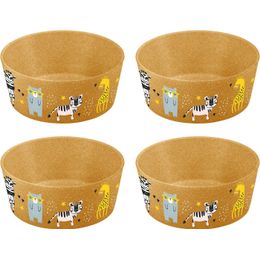 Koziol Kinderschale CONNECT BOWL ZOO, Kunststoff, (Set, 4-tlg), 100% recycelbar, 100% made in Germany CO² neutral produziert, 400 ml, beige