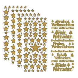 buttinette Klebesticker "Sterne & Weihnachten", gold, 23 x 10 cm, 5 Bogen