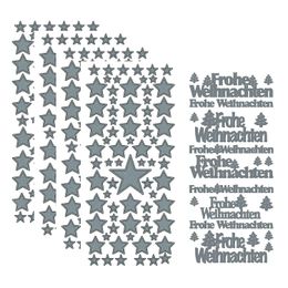 buttinette Klebesticker "Sterne & Weihanchten", silber, 23 x 10 cm, 5 Bogen