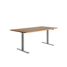 Topstar E-Table elektrisch höhenverstellbarer Schreibtisch buche rechteckig, T-Fuß-Gestell grau 180,0 x 80,0 cm