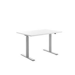 Topstar E-Table elektrisch höhenverstellbarer Schreibtisch weiß rechteckig, T-Fuß-Gestell grau 120,0 x 80,0 cm