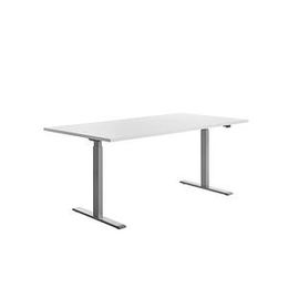 Topstar E-Table elektrisch höhenverstellbarer Schreibtisch weiß rechteckig, T-Fuß-Gestell grau 180,0 x 80,0 cm