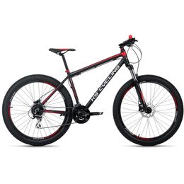 KS-Cycling Mountainbike KS CYCLING "Xceed" Fahrräder Gr. 50 cm, 27,5 + Zoll (69,85 cm), schwarz (schwarz, rot) Hardtail