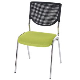 Besucherstuhl T401, Konferenzstuhl stapelbar, Stoff/Textil ~ Sitz grün, Füße chrom