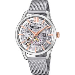 Automatikuhr Festina "Automatik, F20627/1" Armbanduhren silberfarben Damen Automatikuhren