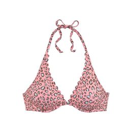 Lascana Bikinitop Damen Gr&ouml;&szlig;e 75 braun / pink / wei&szlig;