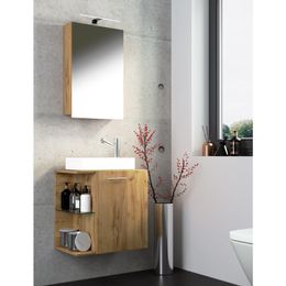 Vcm 3-tlg Set Waschplatz f&uuml;r G&auml;ste WC G&auml;stebad Waschtisch Toilette Badezimmer Set - Hausa SC
