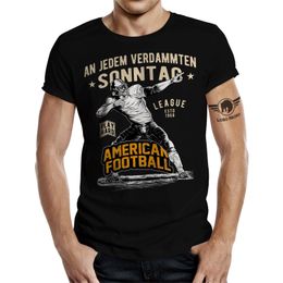 LOBO NEGRO® T-Shirt für American Football Fans: An jedem verdammten Sonntag, schwarz, S
