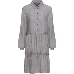 WHITE LABEL Flanell-Stufenkleid Mittelgrau (Gr&ouml;&szlig;e: 36)