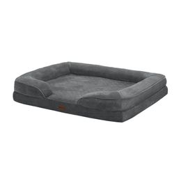 Juskys Hundebett Sheena XL - 105 x 82 cm - orthop&auml;disch & flauschig - Bezug abnehmbar & waschbar