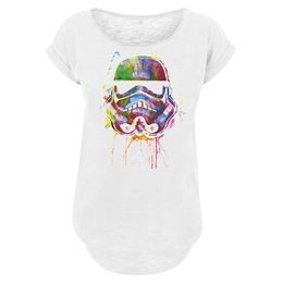 F4NT4STIC T-Shirt 'Star Wars Stormtrooper Paint Splats' Damen Gr&ouml;&szlig;e M blau / gr&uuml;n / rotviolett / wei&szlig;