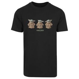 F4NT4STIC T-Shirt 'Star Wars The Mandalorian The Child Poses' Herren Gr&ouml;&szlig;e M nude / pastellgr&uuml;n / puder / schwarz