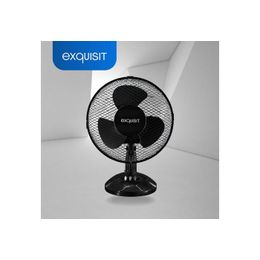 Exquisit Tischventilator VT 33057 sw, Ø 23 cm, inkl. Oszillation & 30 W Leistung, schwarz, schwarz