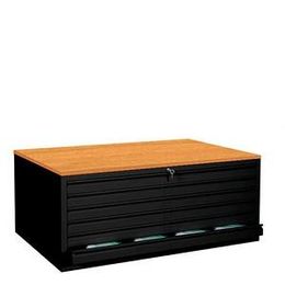 LÜLLMANN LÜLLMANN Planschrank buche, tiefschwarz 6 Schubladen 113,5 x 83,5 x 60,5 cm