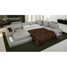 JVmoebel Ecksofa, Moderne Eckcouch Lederpolster Couch Sofa U Form Wohnzimmer Design