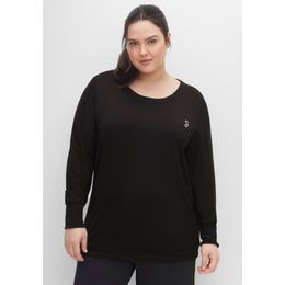 sheego Große Größen: Funktions-Sweatshirt mit Tunnelzug, schwarz, Gr.48/50