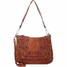 Campomaggi Pochette Schultertasche Leder 28 cm cognac