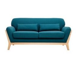 Miliboo Sofa skandinavisch 2 Plätze blaugrüner Stoff YOKO