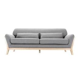 Miliboo Sofa skandinavisch 3 Plätze Grau Holzbeine YOKO