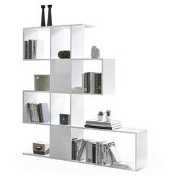 Miliboo Designer-Bücherregal und Trennwand glänzend weiß lackiert H147 cm COMO