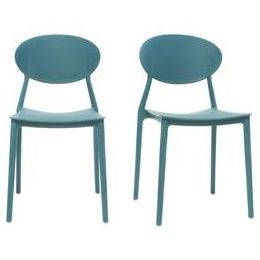 Miliboo 2 Design-Stühle blaugrün Polypropylen ANNA
