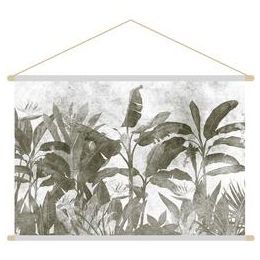 Miliboo Kakemono Pflanzenwelt schwarz-weiß L90 x B60 cm MACA