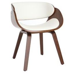 Miliboo Design-Stuhl Weiß und dunkles Holz Nussbaum BENT