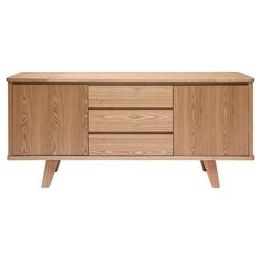 Miliboo Skandinavisches Sideboard aus Esche mit Türen und Schubladen 160 cm FIFTIES