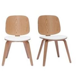 Miliboo Stühle helles Holz und weiß (2er-Set) BECK