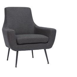Miliboo Design-Sessel dunkelgrauer und schwarzes Metall MONTANA