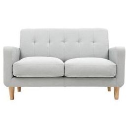 Miliboo Design-Sofa skandinavisch hellgrauer Stoff 2-Sitzer LUNA